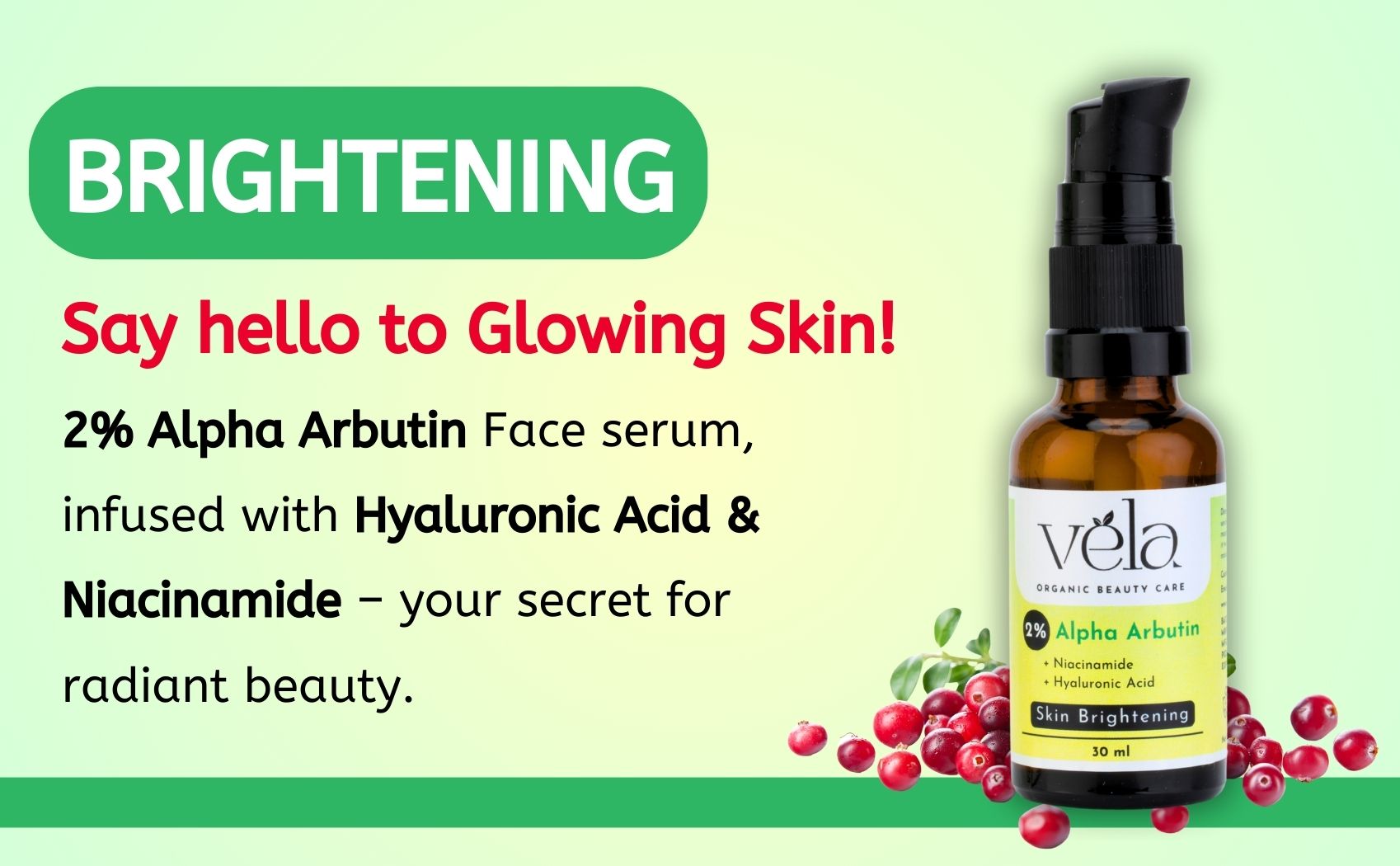 2% Alpha Arbutin Face Serum with Niacinamide & Hyaluronic Acid – vela