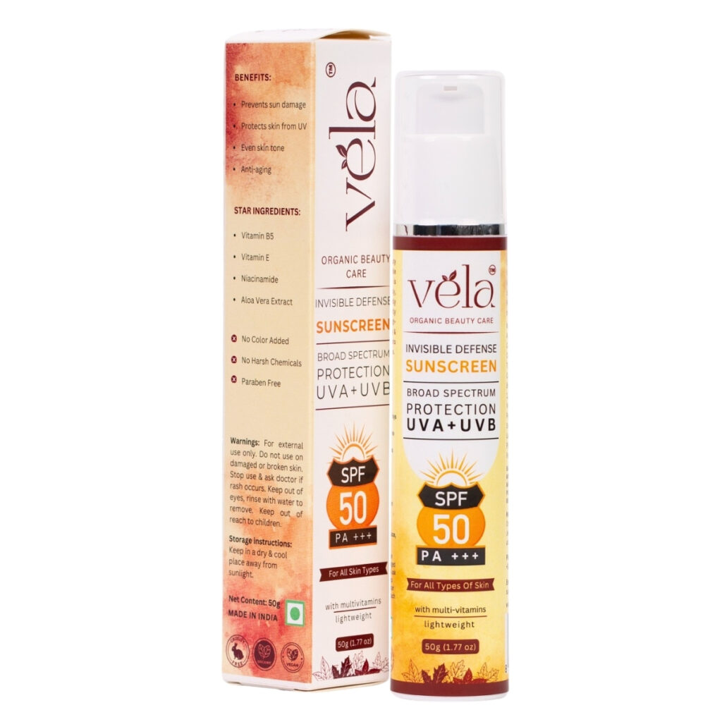 Invisible Defense Sunscreen SPF 50 – 50g – vela