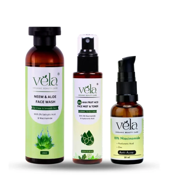 Anti-Acne Kit: Clear and Confident Skin (Pack of 3) – vela